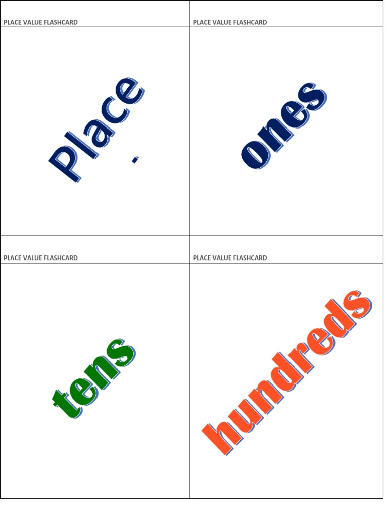 Place Value Flashcard Place Value Flashcard | PDF