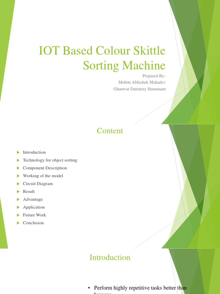 IOT Based Colour Skittle Sorting Machine | PDF | Electric Motor | Sensor
