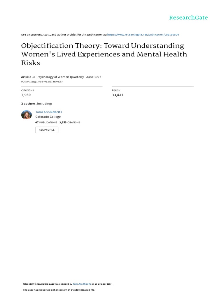 Objectification Theory | PDF