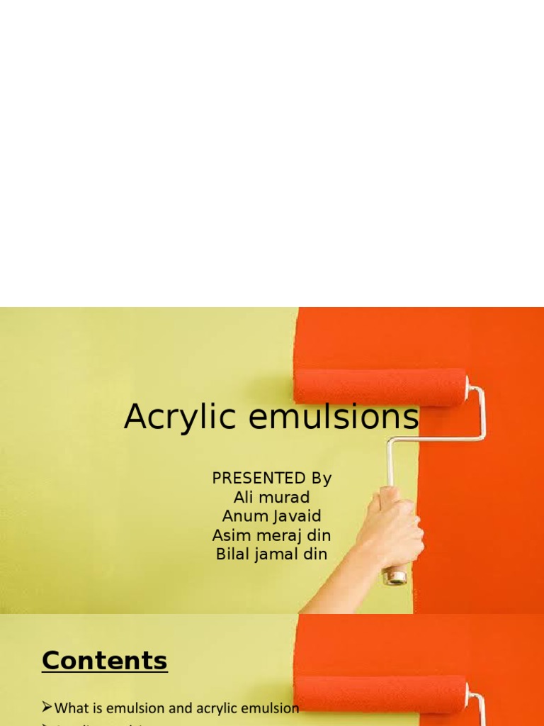 Acrylic Emulsions | PDF | Emulsion | Poly(Methyl Methacrylate)