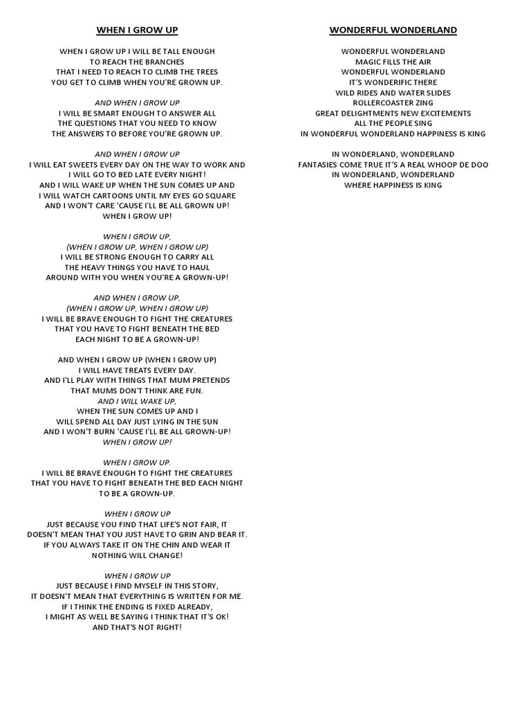 Alice Lyrics | PDF