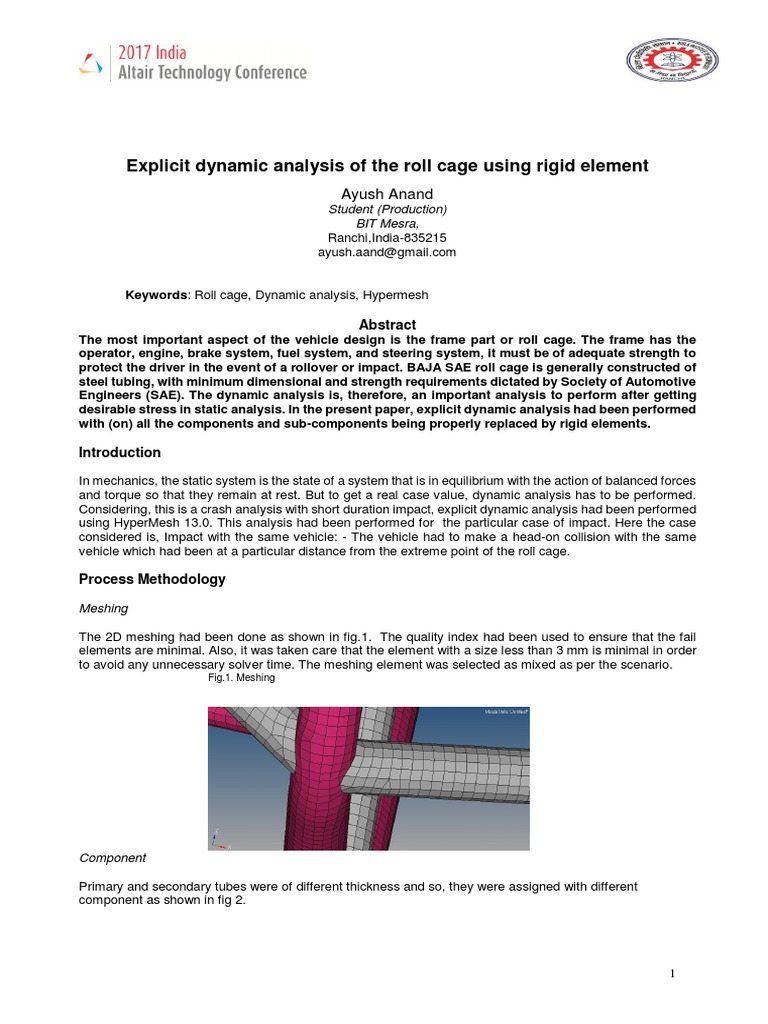 03 Radioss BITS | PDF | Stress (Mechanics) | Finite Element Method