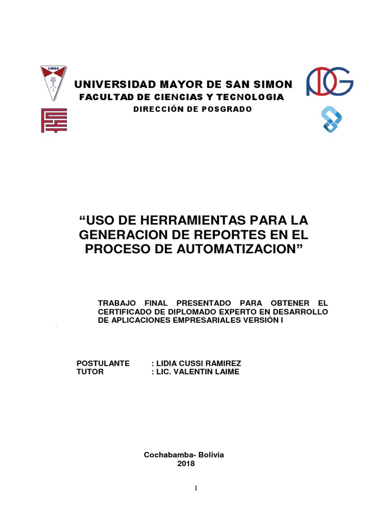 Uso de Herramientas para La Generacion de Reportes en El Proceso de ...