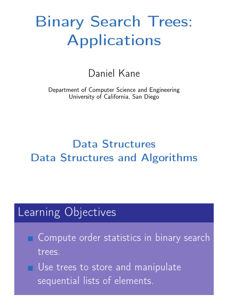 Binary Search Trees: Applications | PDF | Statistics | Information ...