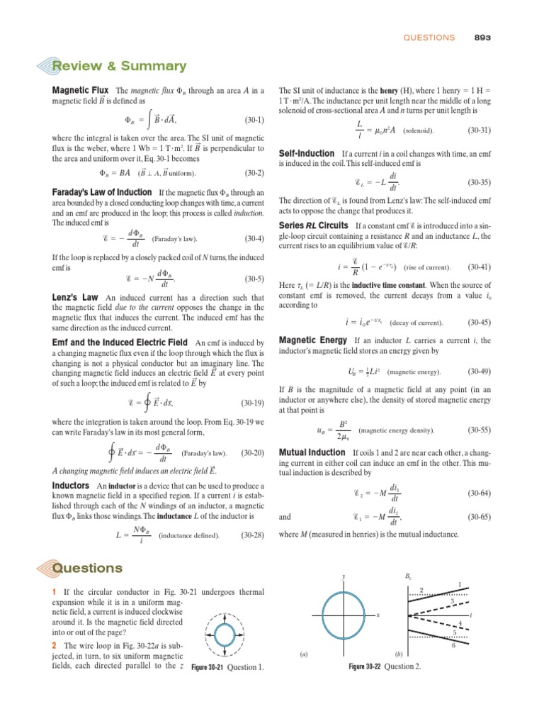 Chapter 30 Problems | PDF | Electromagnetic Induction | Inductance
