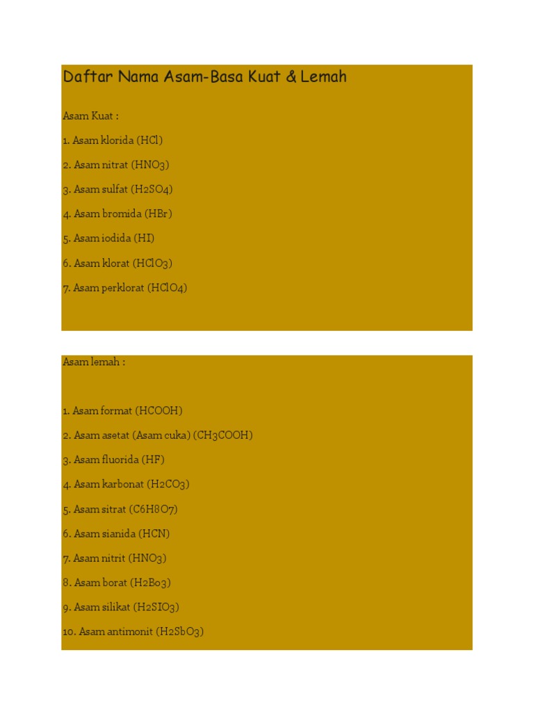 Asam Basa Kuat Lemah | PDF