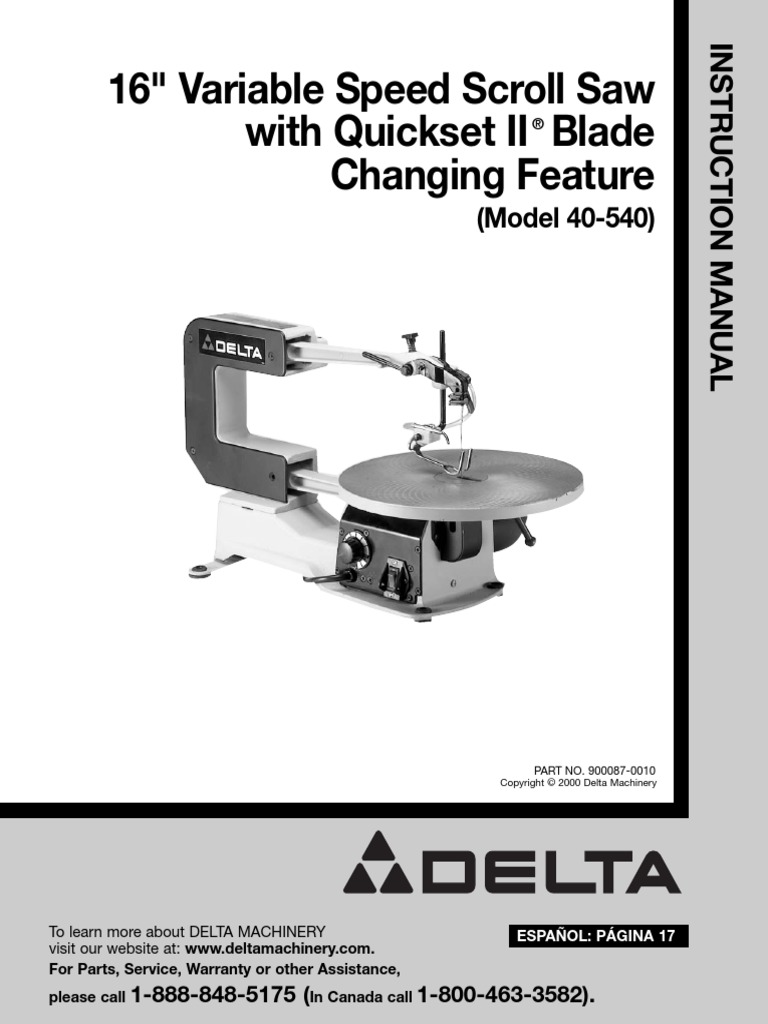 Delta Variable SpeedScroll Saw | PDF | Electrical Connector | Blade