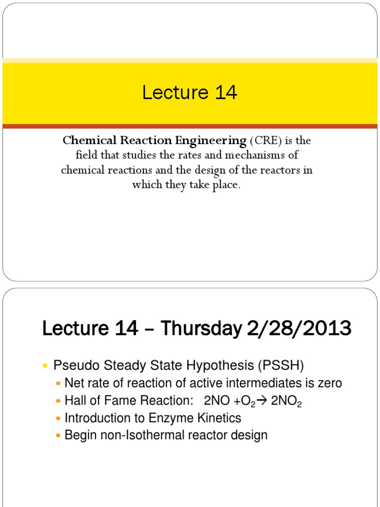 Chemical Reaction Engineering (CRE) Is The | PDF | Reaction Rate ...
