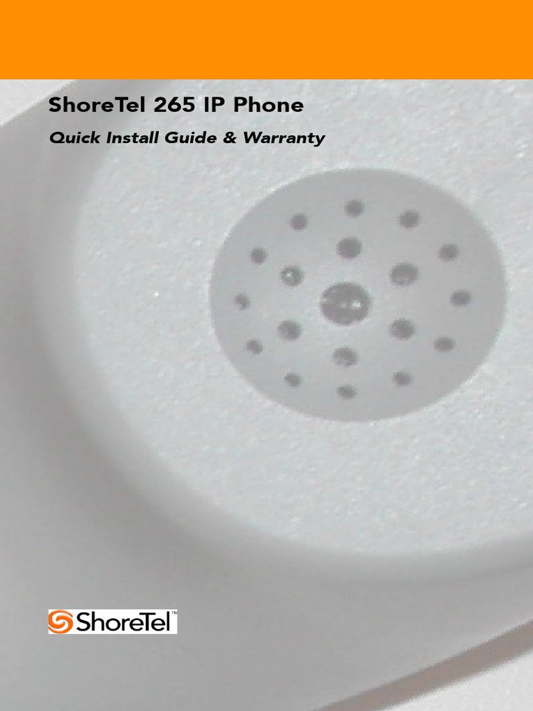 Shoretel 265 Ip Phone: Quick Install Guide & Warranty | PDF | Computer ...