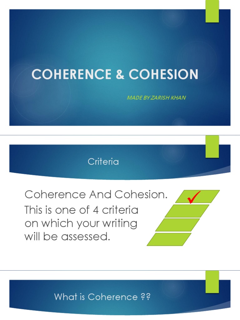 Coherence and Cohesion in Writing | PDF | Essays | Argument