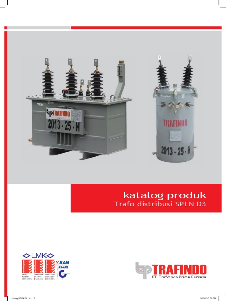 Trafoindo Catalogue Distribution Transformer SPLN D3-Dikonversi | PDF