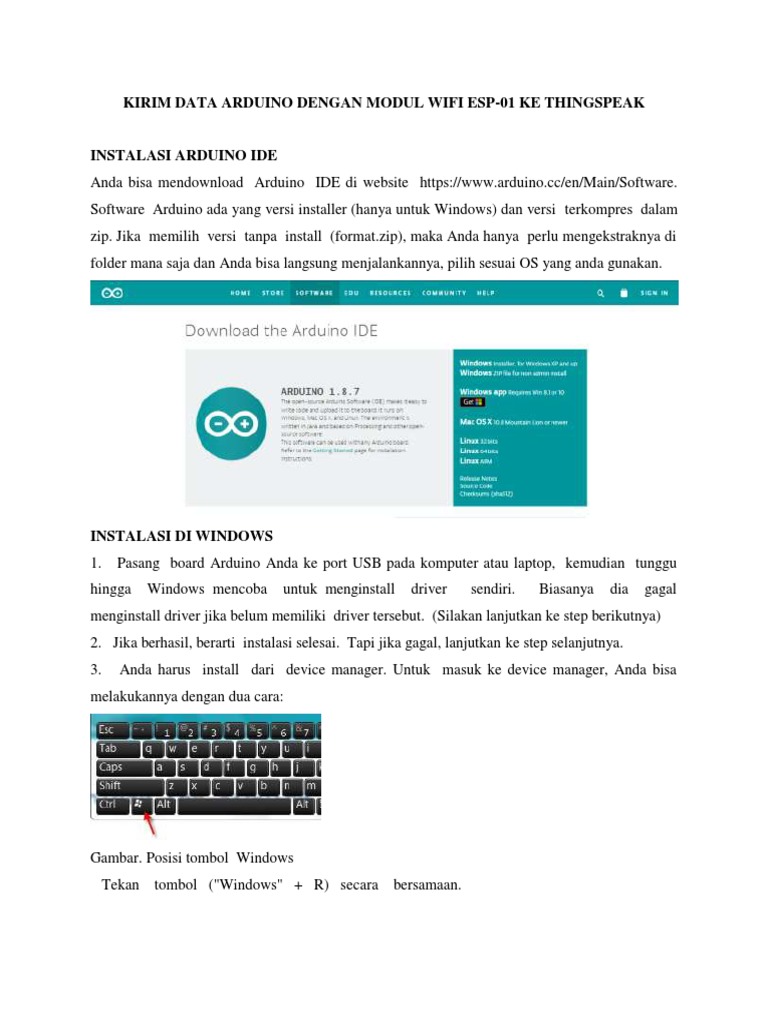 Modul Kirim Esp8266 To Thingspeak | PDF