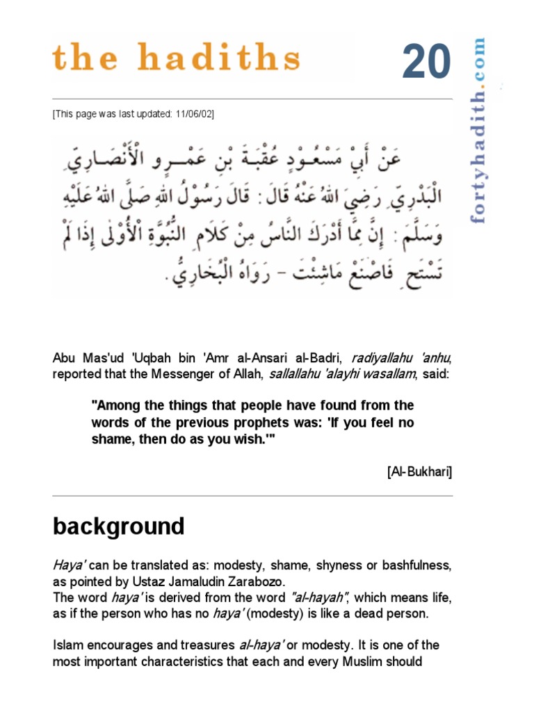 The Importance of Modesty: Understanding the Concept of Haya' in Islam ...