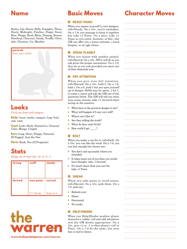 The Warren Character Playbooks PDF | PDF | Leisure