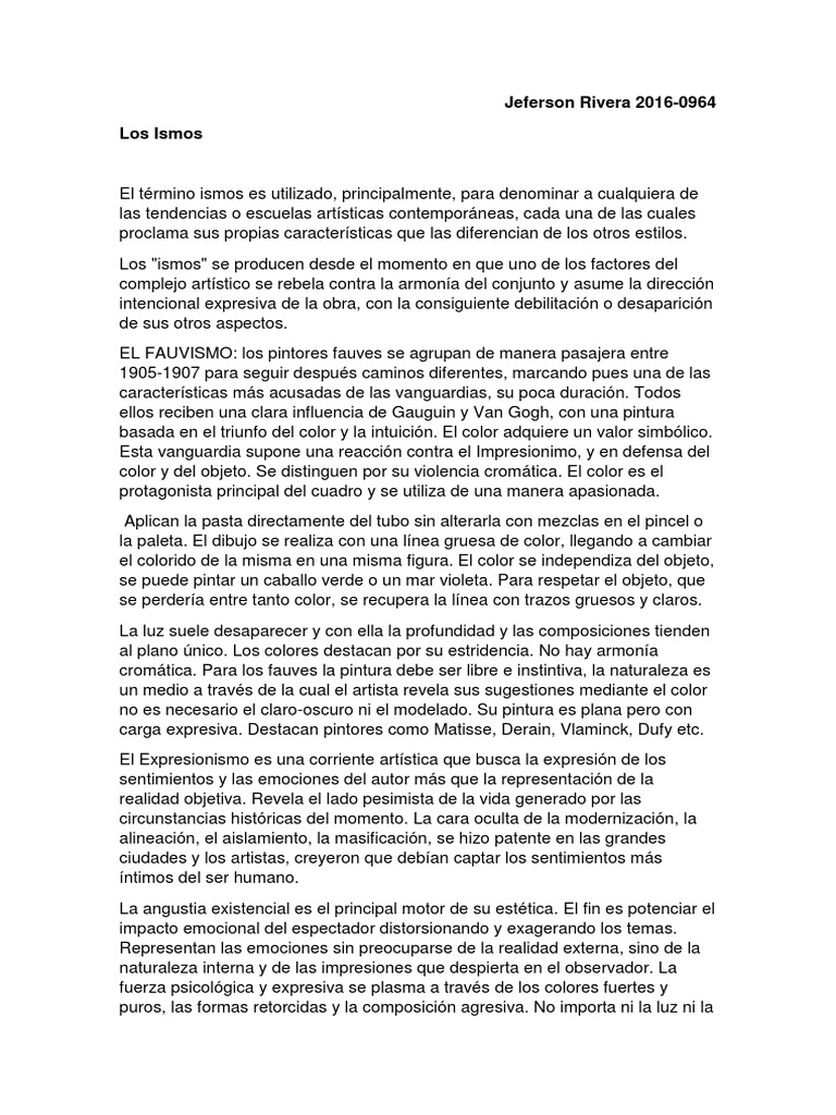 Los Ismos | PDF | Cubismo | Vanguardia