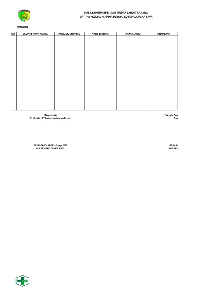 Tabel Hasil Monitoring | PDF