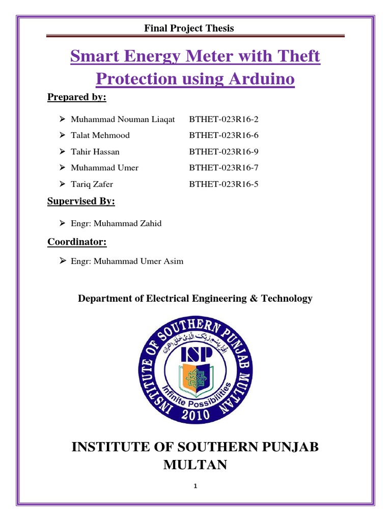 Smart Energy Meter With Theft Protection Using Arduino | PDF | Relay ...