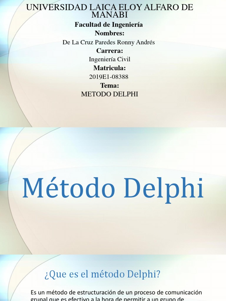 Método Delphi | PDF | Ingeniero civil