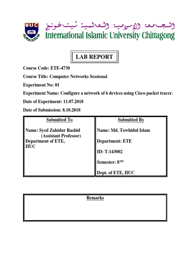 Lab Report | PDF | Router (Computing) | Computer Network