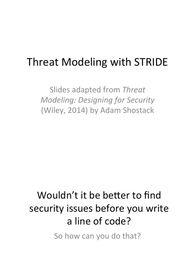 Threat Modeling With STRIDE | PDF | Cryptography | Computer Network