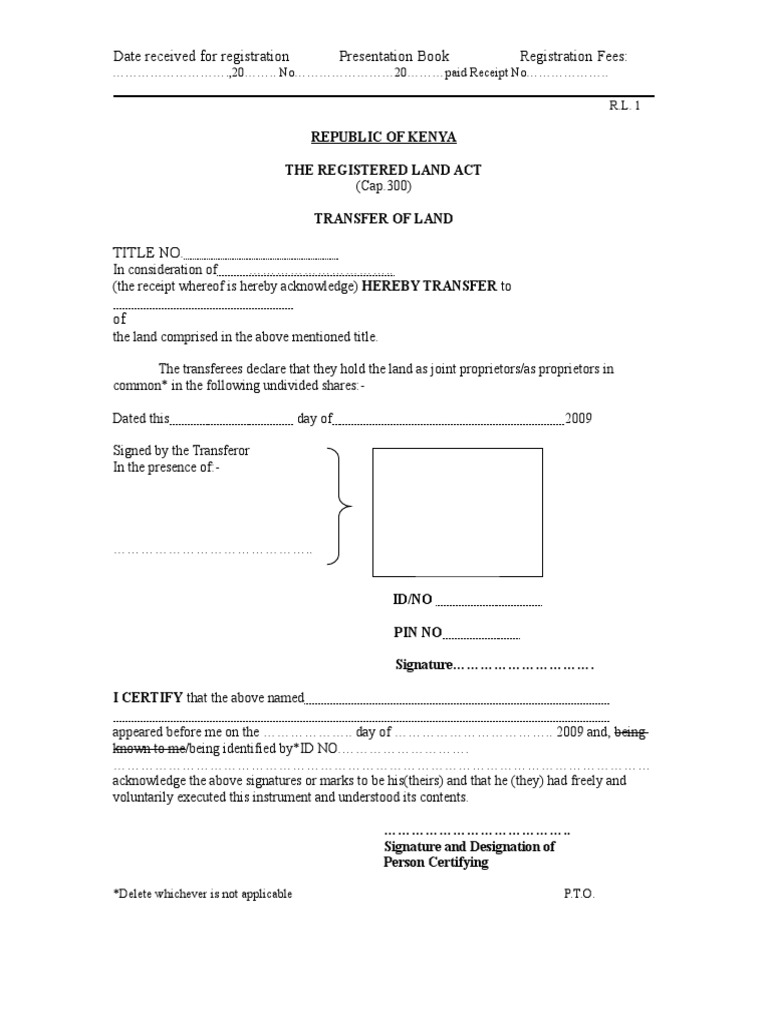 Land T Form | PDF | Government Information | Official Documents