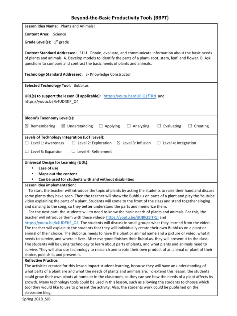 BBPT Lesson | PDF | Reflective Practice | Classroom