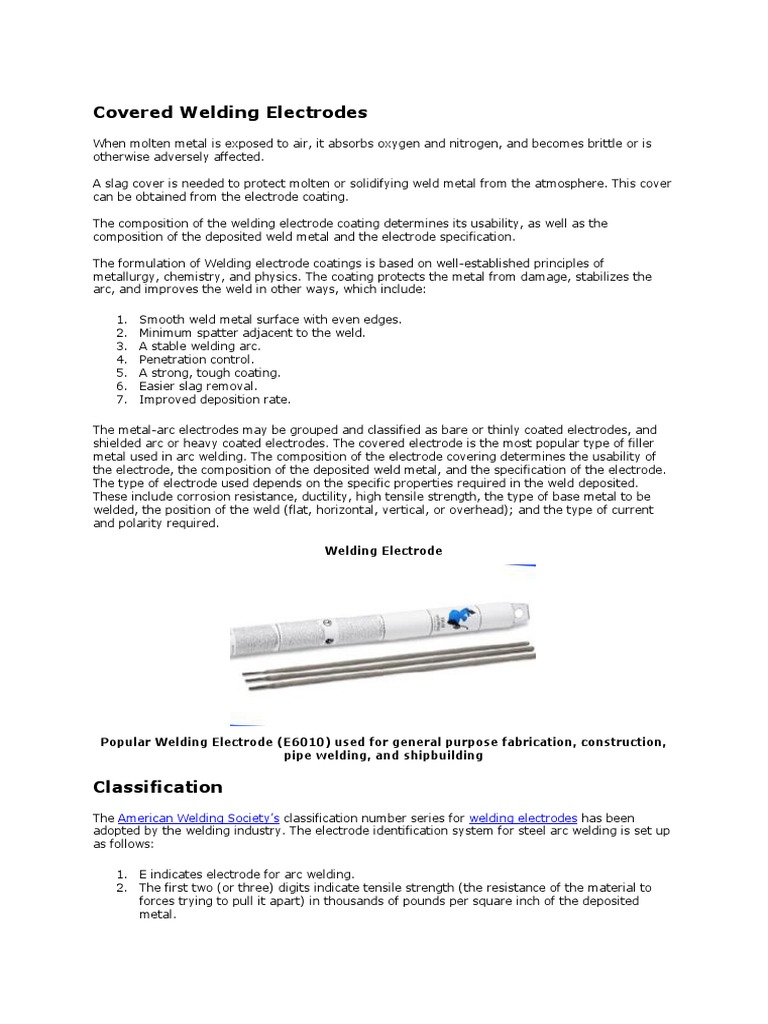 Covered Welding Electrodes | PDF | Welding | Construction