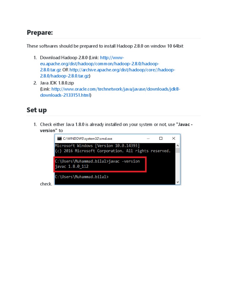 Step by Step Hadoop 2.8 Installation | Download Free PDF | Zip (File Format) | Apache Hadoop