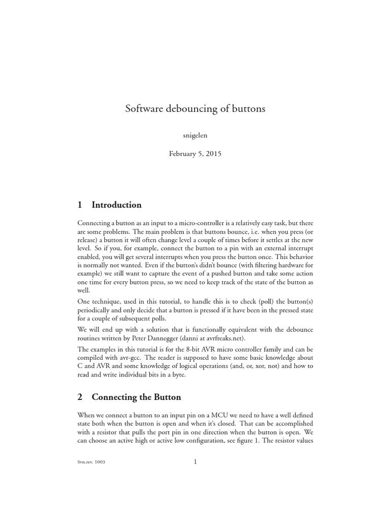 Debounce PDF | PDF | Microcontroller | Bit