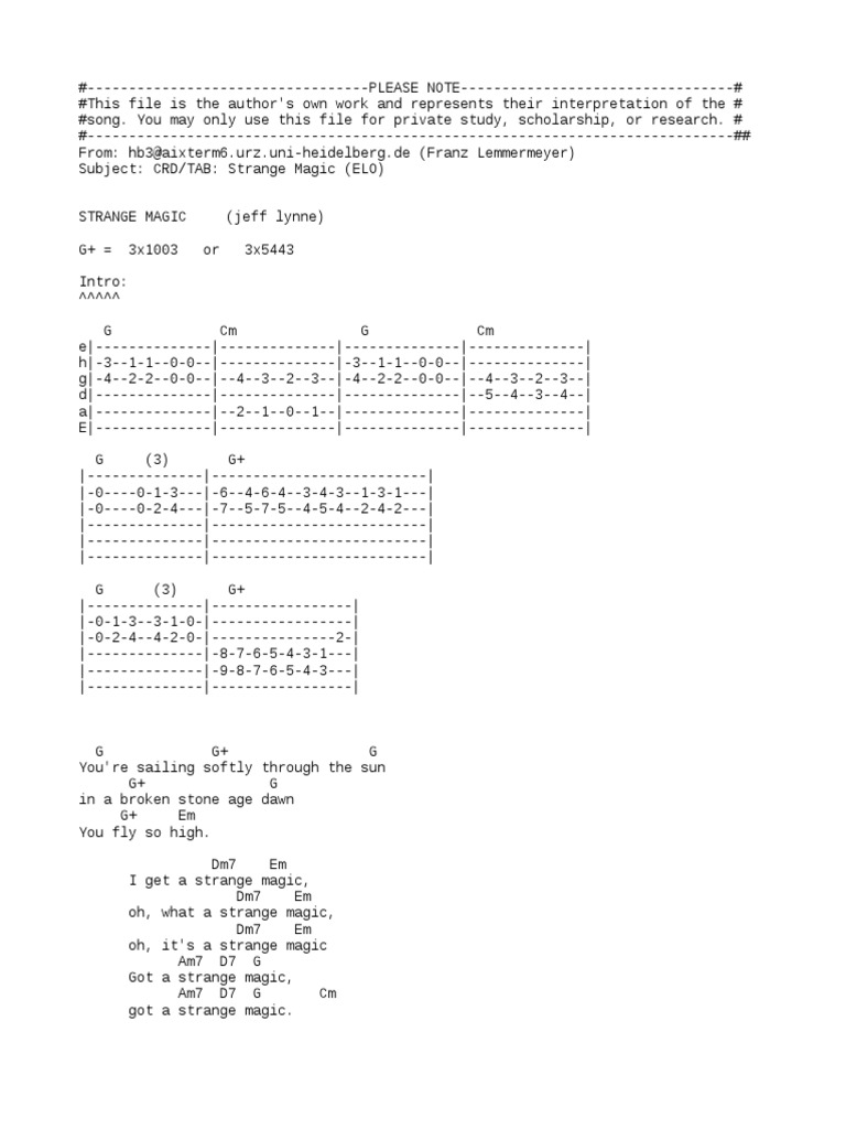 Strange Magic | PDF | Singles | British Songs