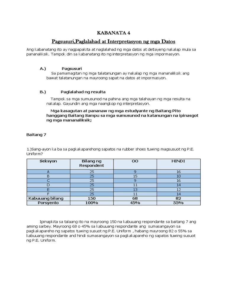 Kabanata 4 Pananaliksik Kabanata 4 | PDF