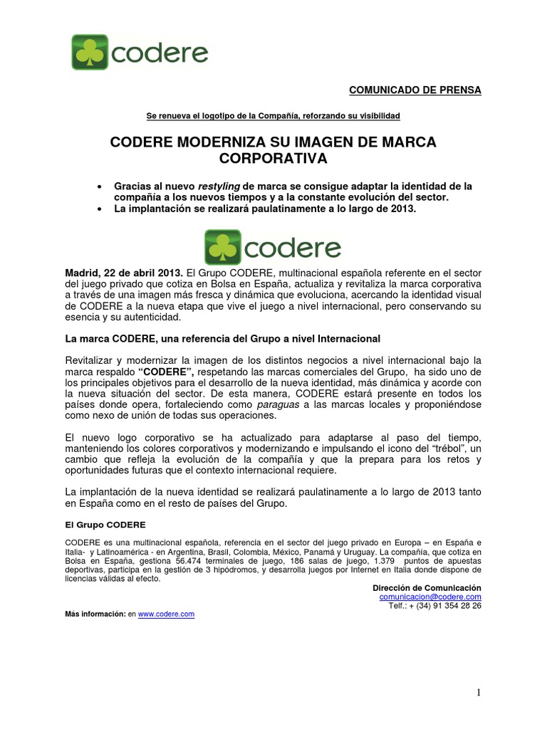 Manual Codere Marca Corporativa | PDF | España | Business