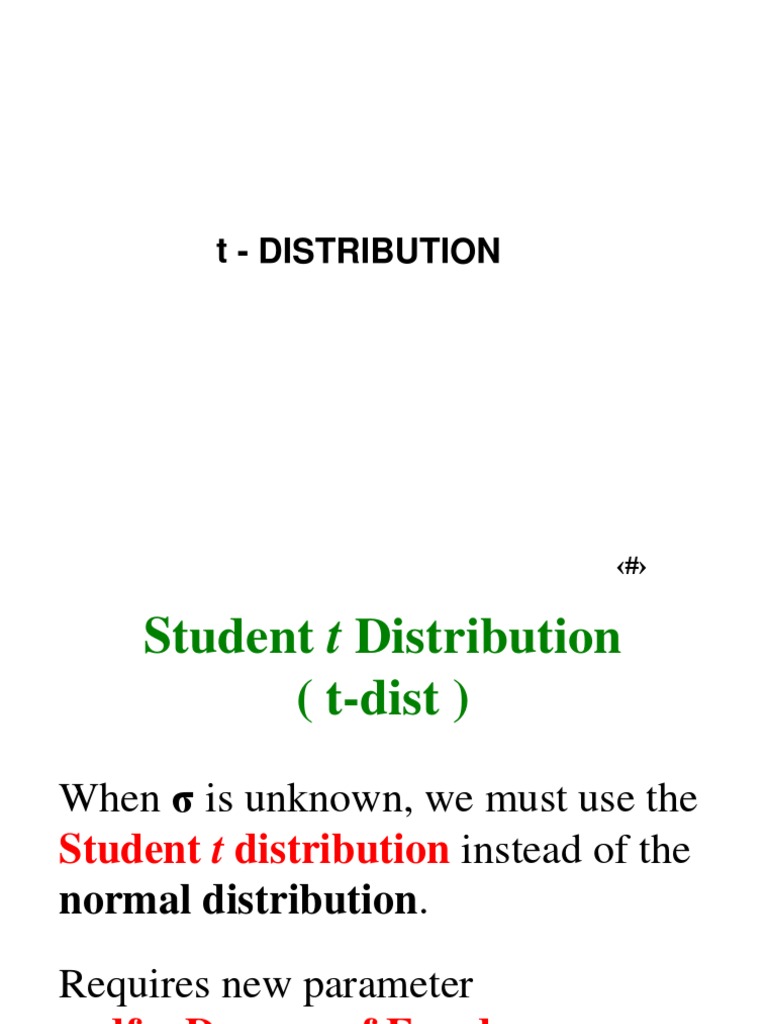 T Distribution | PDF | Normal Distribution | Probability Distribution