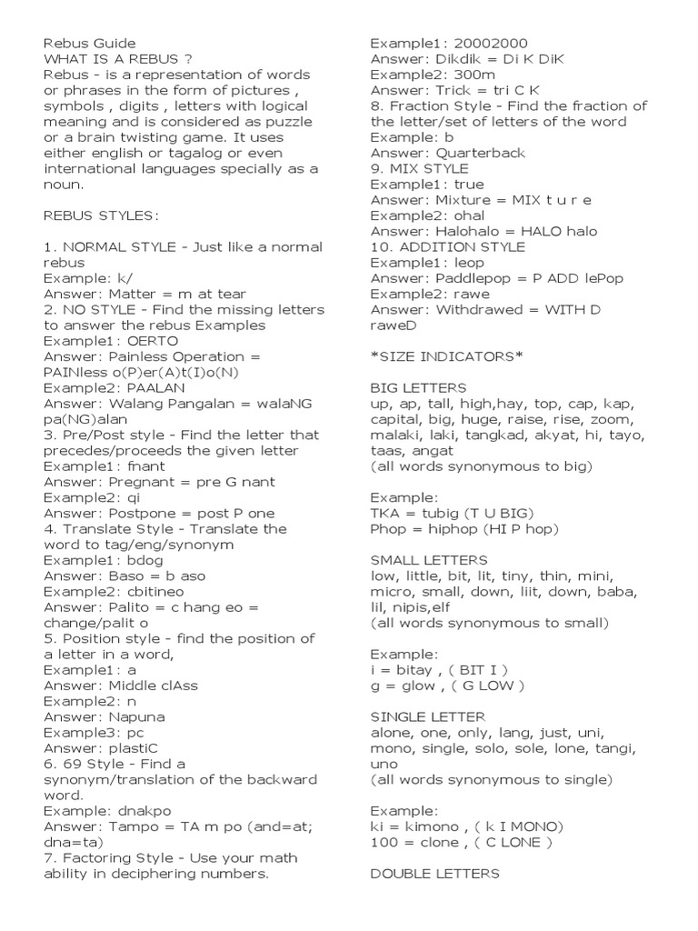 Rebus Guide | Download Free PDF | Nature