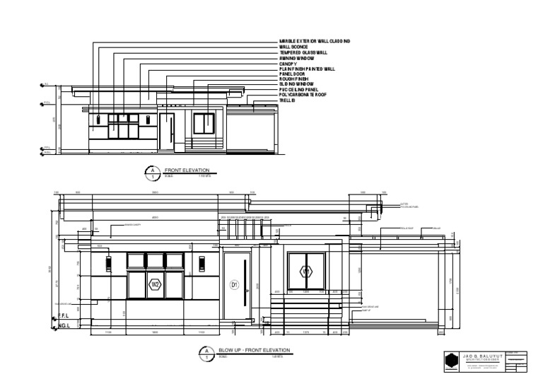 A Mixed Materials Building: An Elevation Showing Various Wall Claddings ...