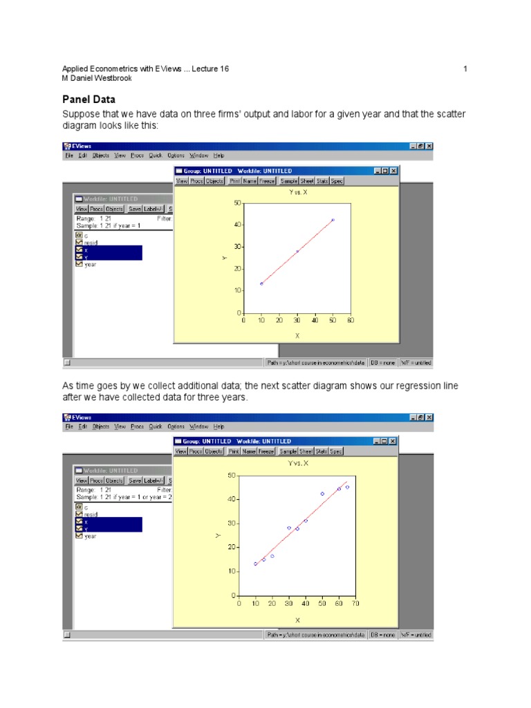 Panel Data On Eviews | PDF | Linear Regression | Heteroscedasticity