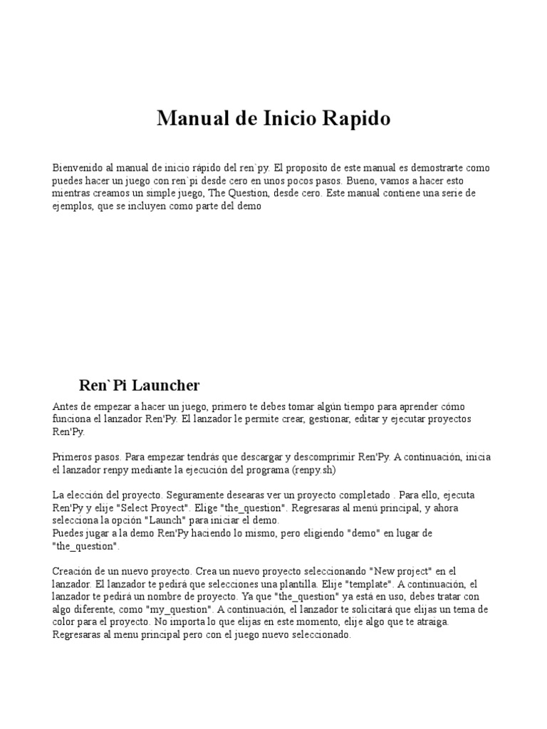 Manual Renpy | PDF | Python (lenguaje de programación) | Archivo de computadora