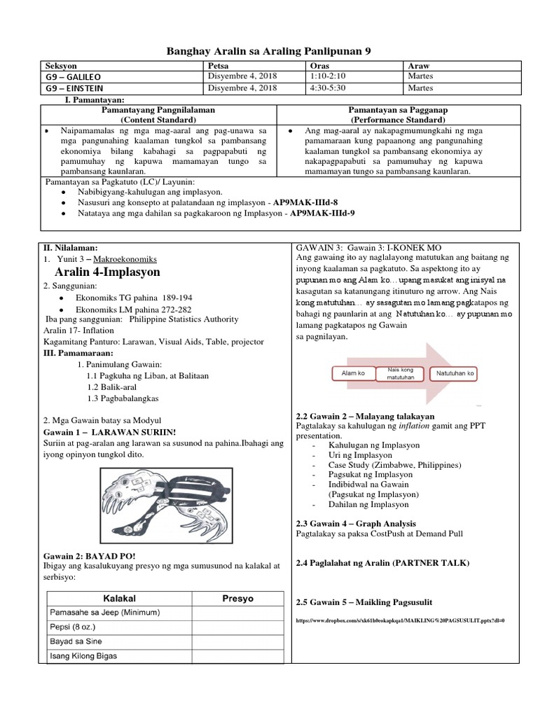 Unit3 Lesson 4-Implasyon | PDF