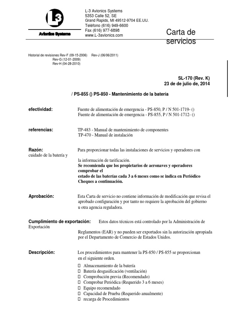 SL-170 Rev K (PS-850-855) .En - Es | Descargar gratis PDF | Fuente de ...