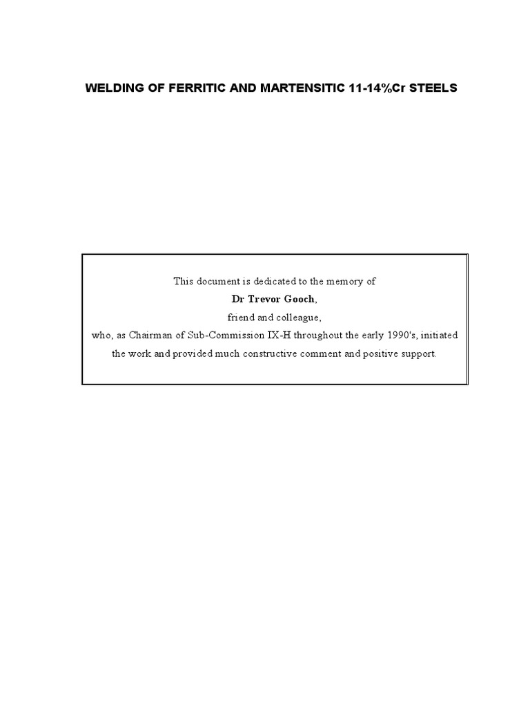 Welding 11-14%Cr IIW Document - Part 1 | PDF | Stainless Steel | Steel