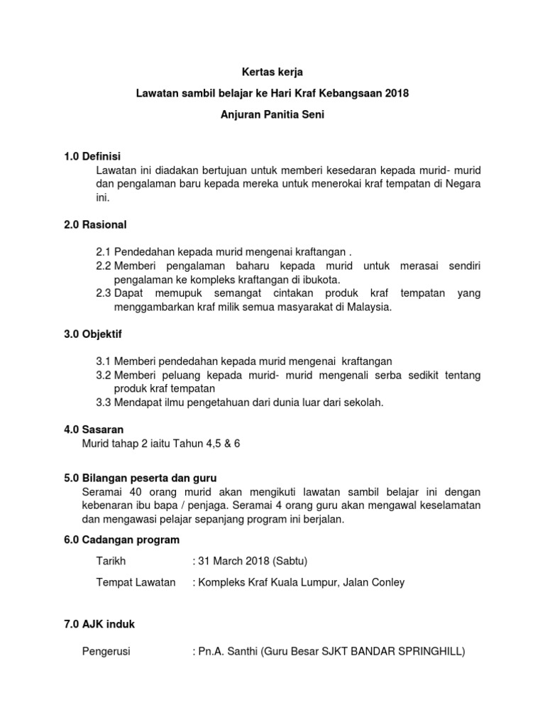 Kertas Kerja Kraftangan | PDF