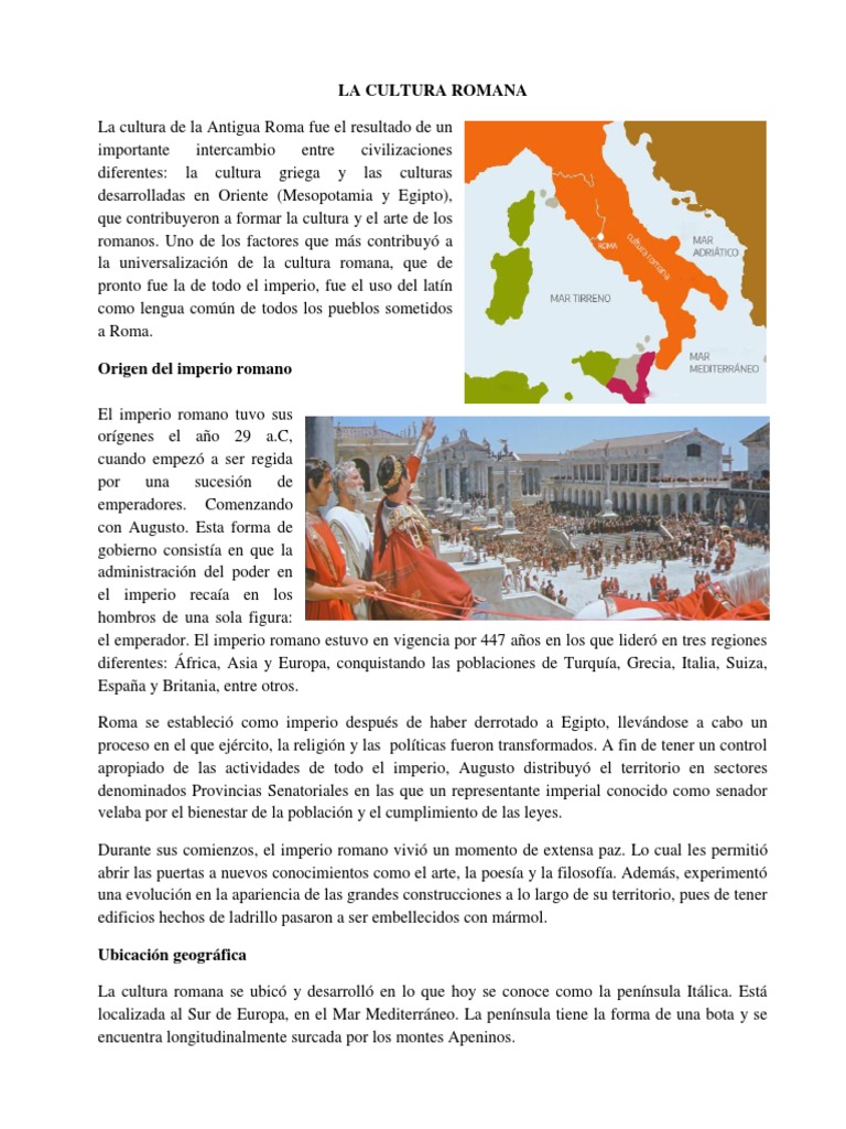 Cultura y legado de la Antigua Roma | PDF | imperio Romano | Romulus y ...