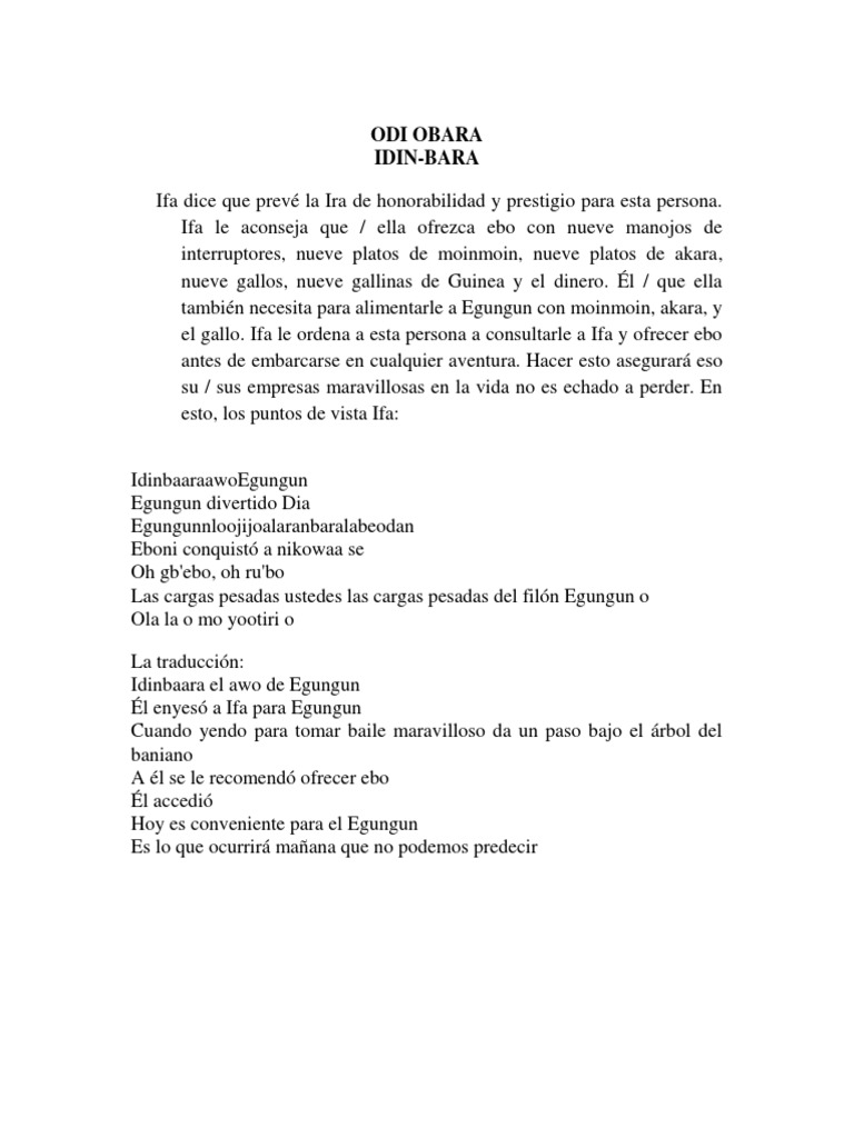 Odi Obara | PDF | Religión étnica | Adivinación