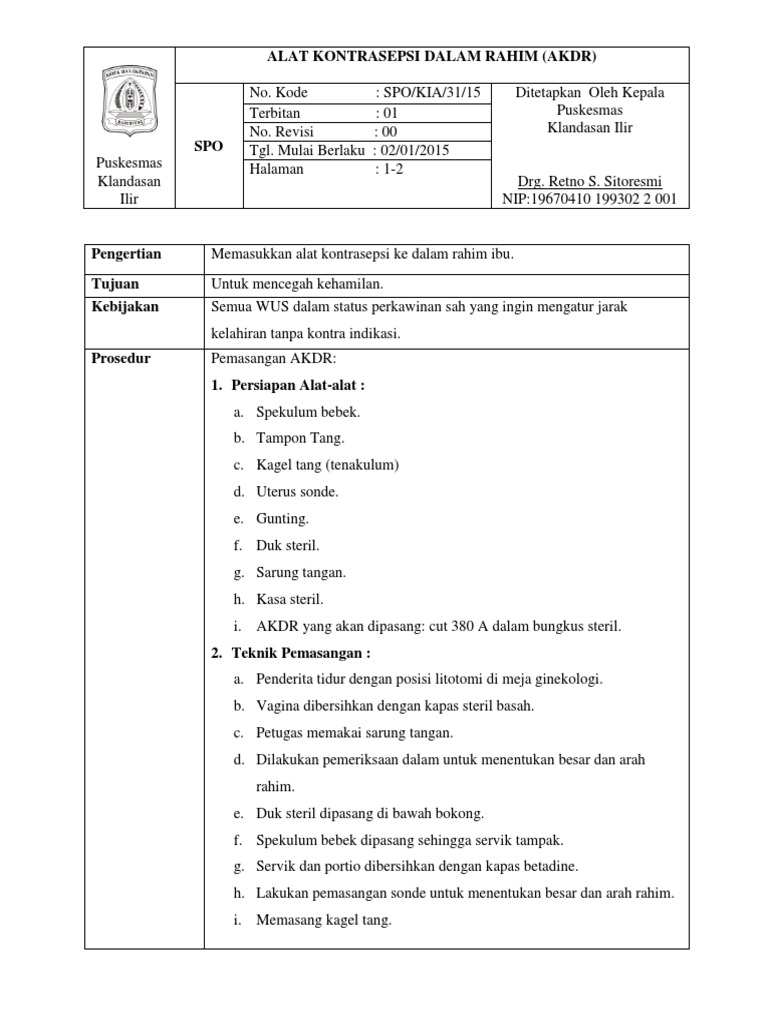 Alat Kontrasepsi Dalam Rahim AKDR | PDF