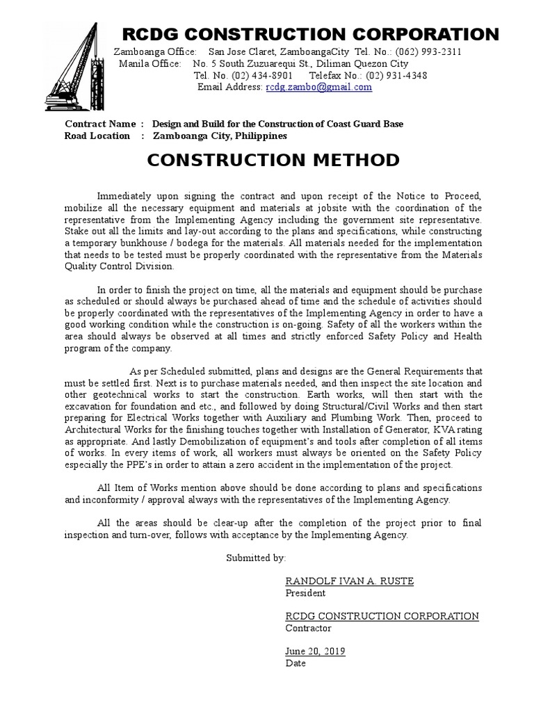 Construction Method | PDF | Specification (Technical Standard) | Economic Sectors