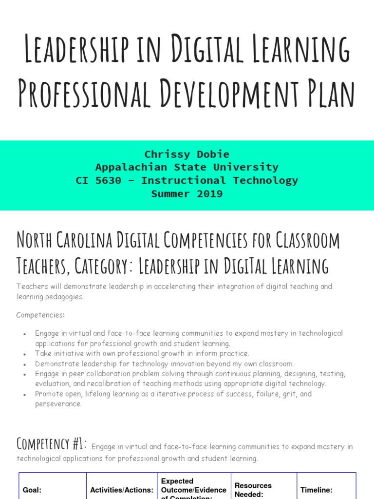 Leadership in Digital Learning PDP | PDF | Teaching Method | Learning