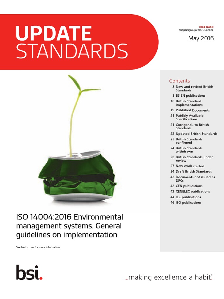 BSI Update Standards May 2016 | International Organization For ...