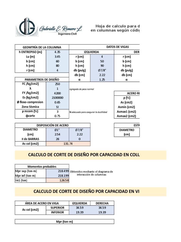 Diseño A Corte Columna 60x60 | PDF | Física Aplicada e ...