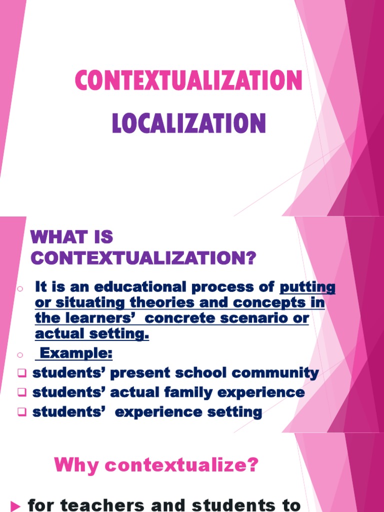 Contextualization, Localization | PDF