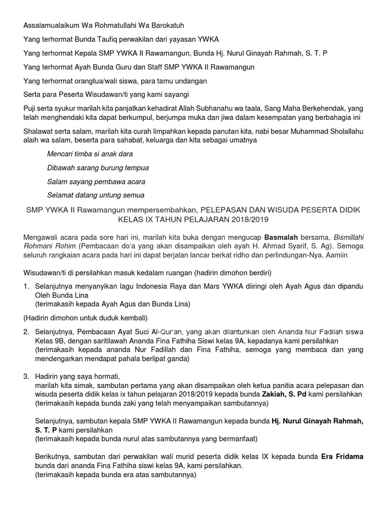 Susunan Acara Wisuda | PDF
